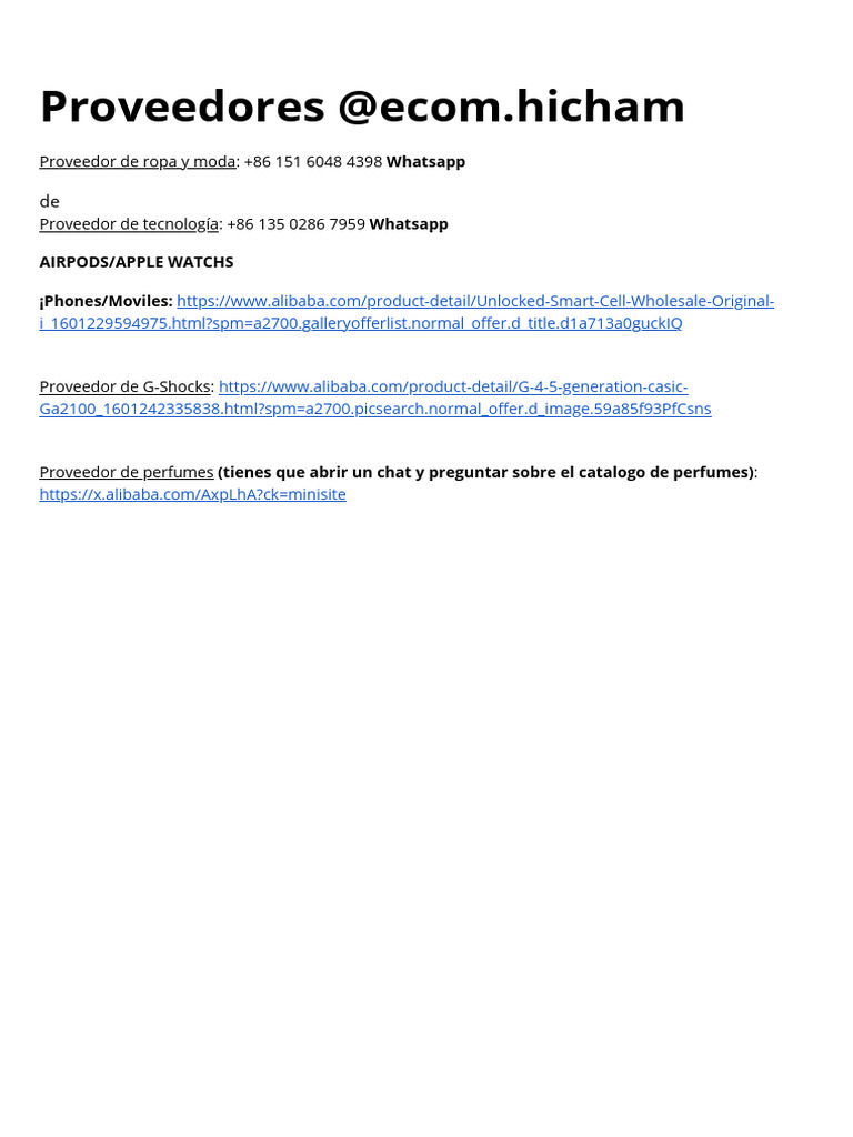 Pack Proveedores @ecom - Hicham 3 | PDF | Computers