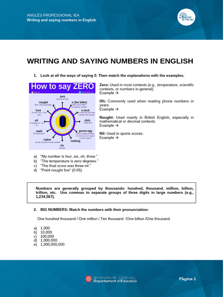 ACTIVITY 1 - Reading Numbers | PDF | Inch | Electromagnetism