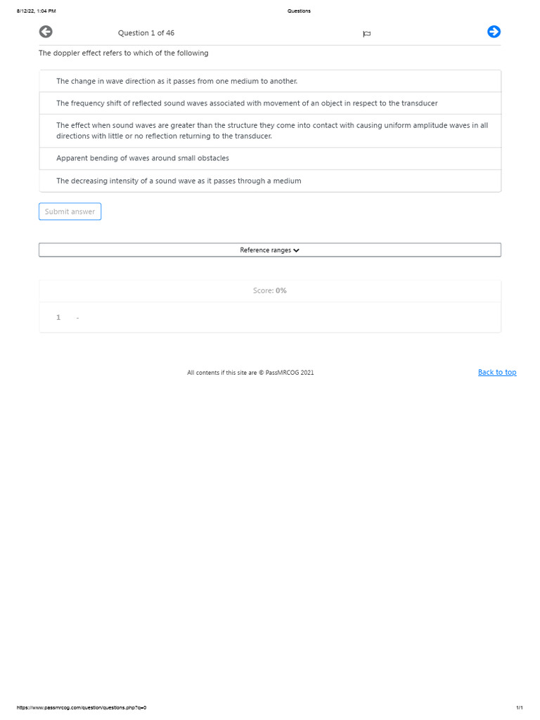 Biophysics Question | PDF | Medical Imaging | Medical Ultrasound
