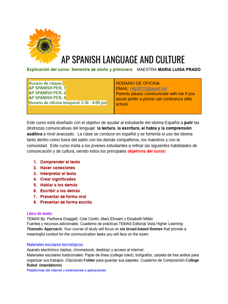 AP SPANISH Course Description-2 | PDF | Comunicación humana