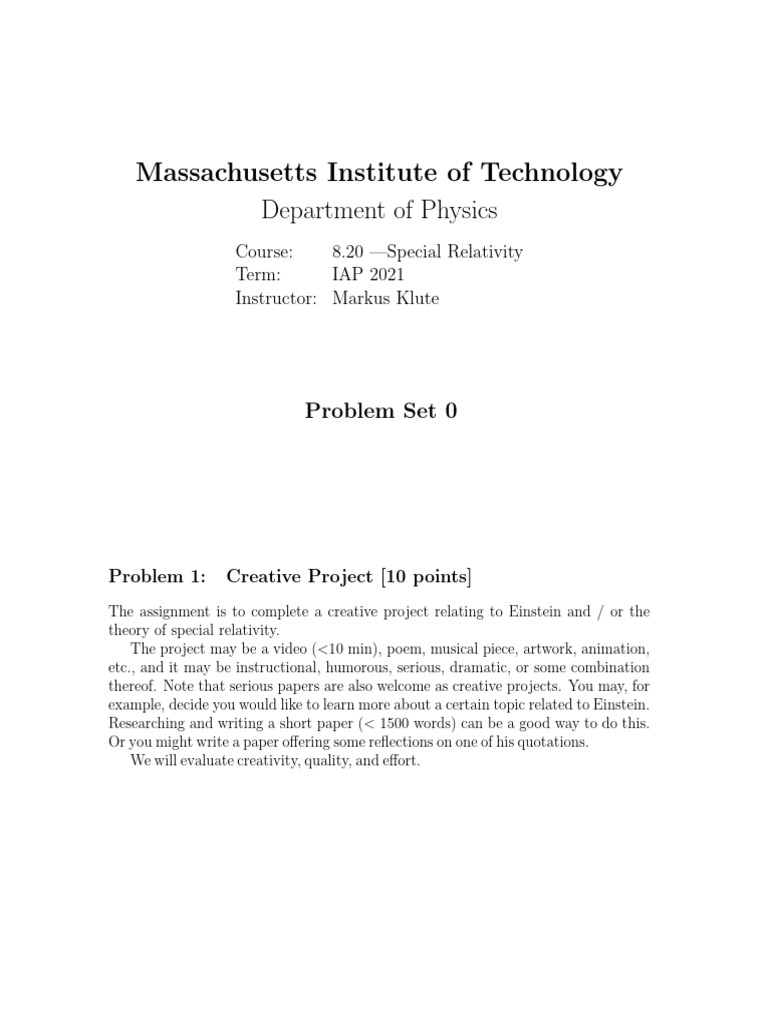 MIT8 20iap21 Pset0 | PDF | Technology & Engineering