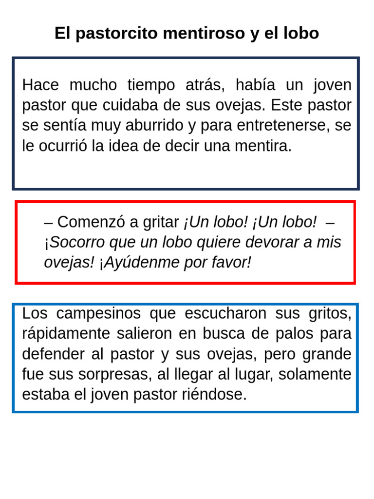 El pastorcito mentiroso y el lobo | PDF