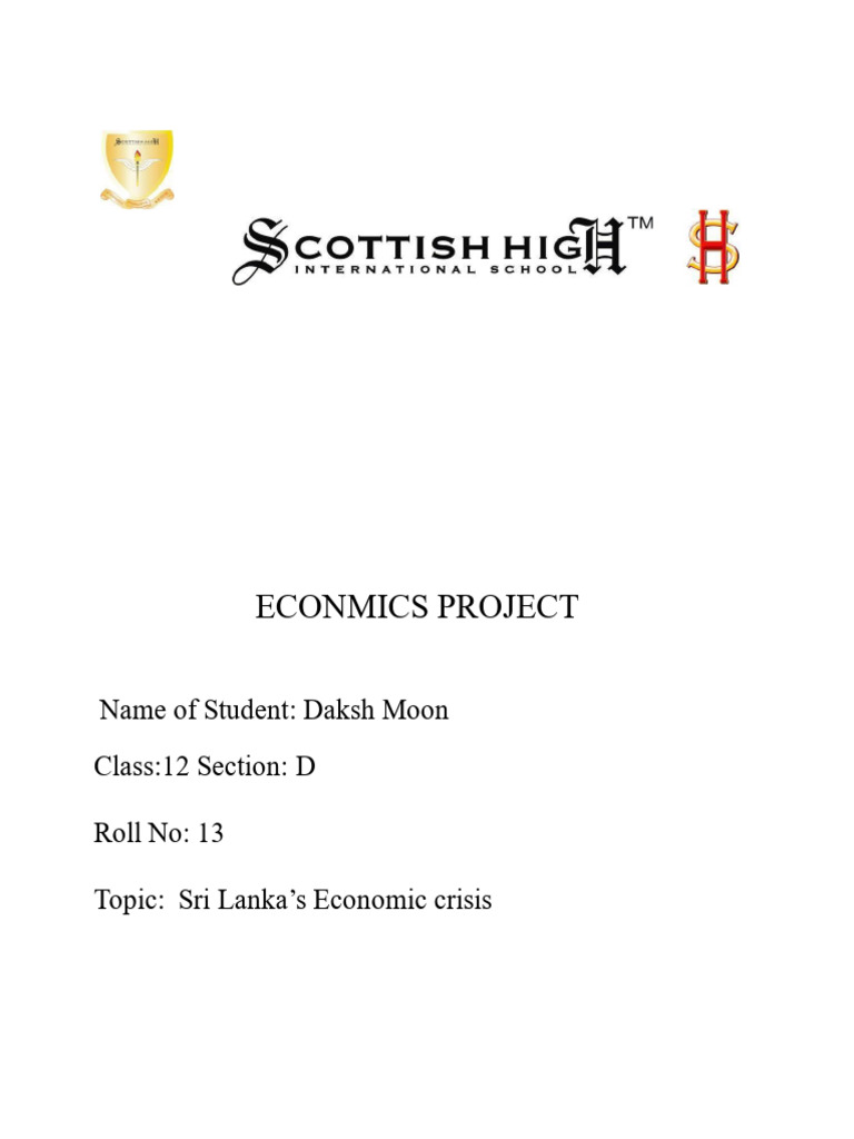 PROJECT Cover Page - Eco 1 | PDF