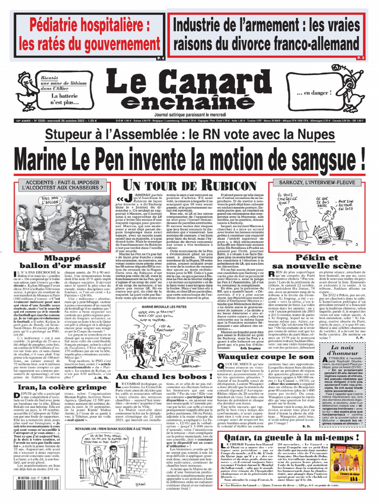 Le Canard Enchaine 26 Octobre 2022 | PDF