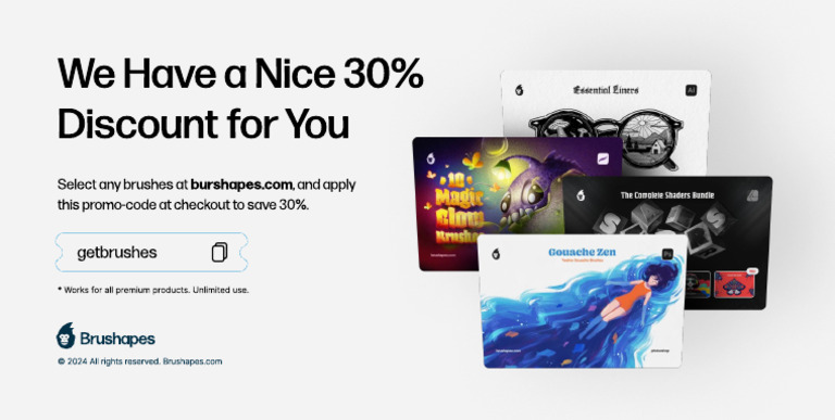 30% Discount Promo Code for Brushes | PDF