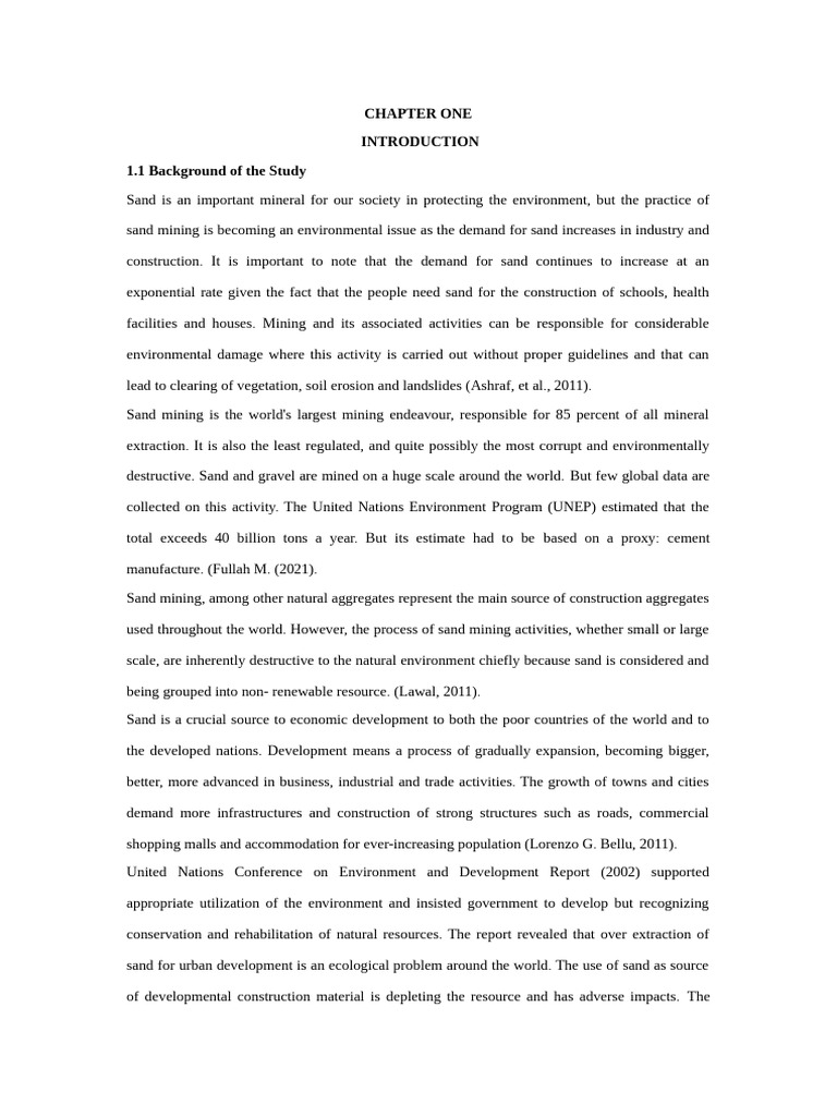 Chapter One-Five Sand Mining? | PDF | Soil | Environmental Degradation
