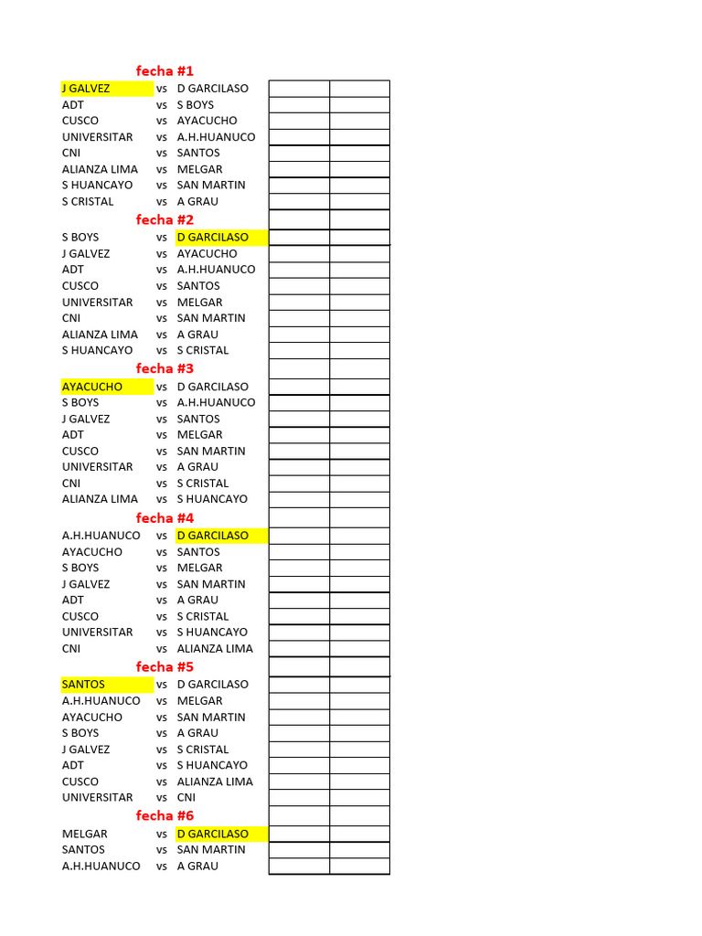 Fixture | PDF | Asociación de clubes de fútbol | Lima