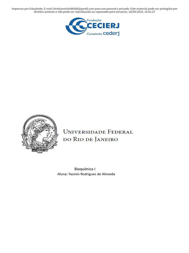 Bioquímica 1 Ad2 - Passei Direto | PDF