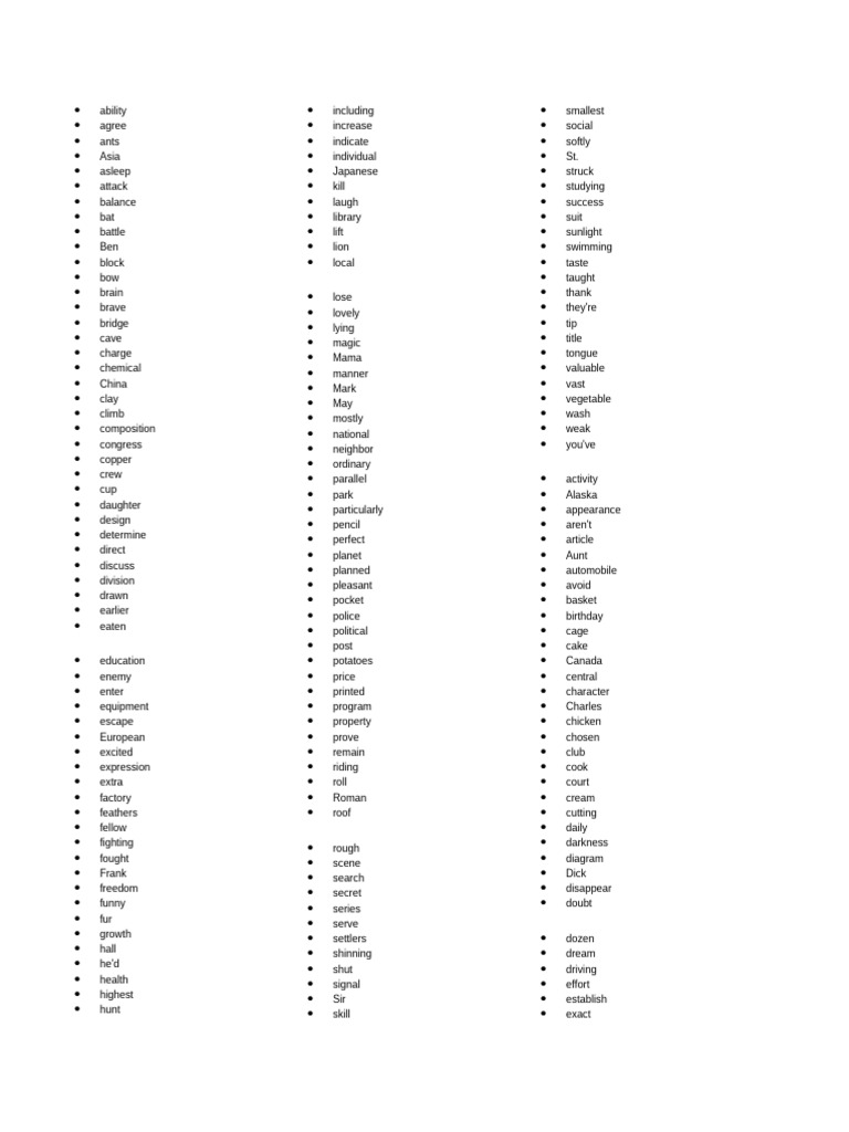 English Vocabulary Word List | PDF