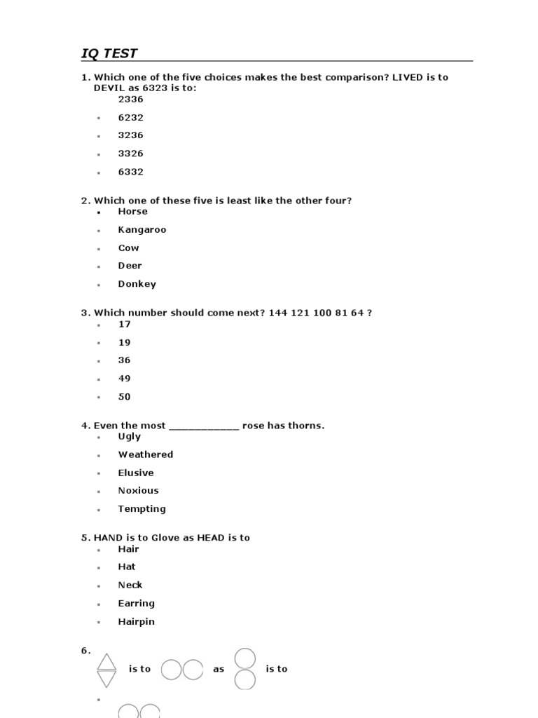 Iq Test | PDF | Epistemology | Logic