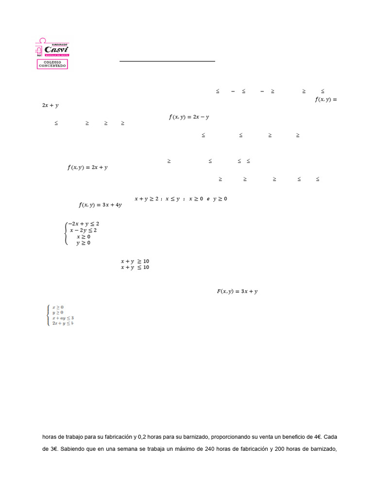 Ejercicios de Programación Lineal 2024-2025 | PDF | Vino