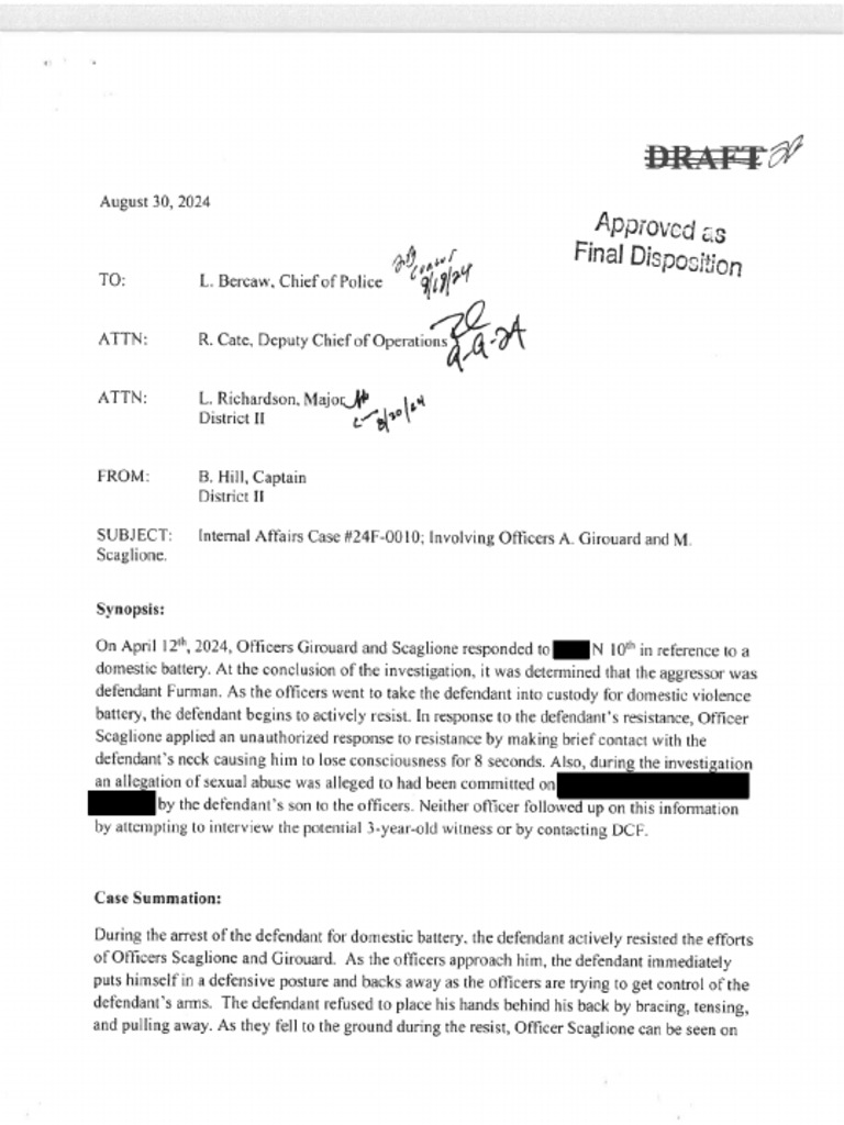 Scaglione Disposition Letter Redacted | PDF