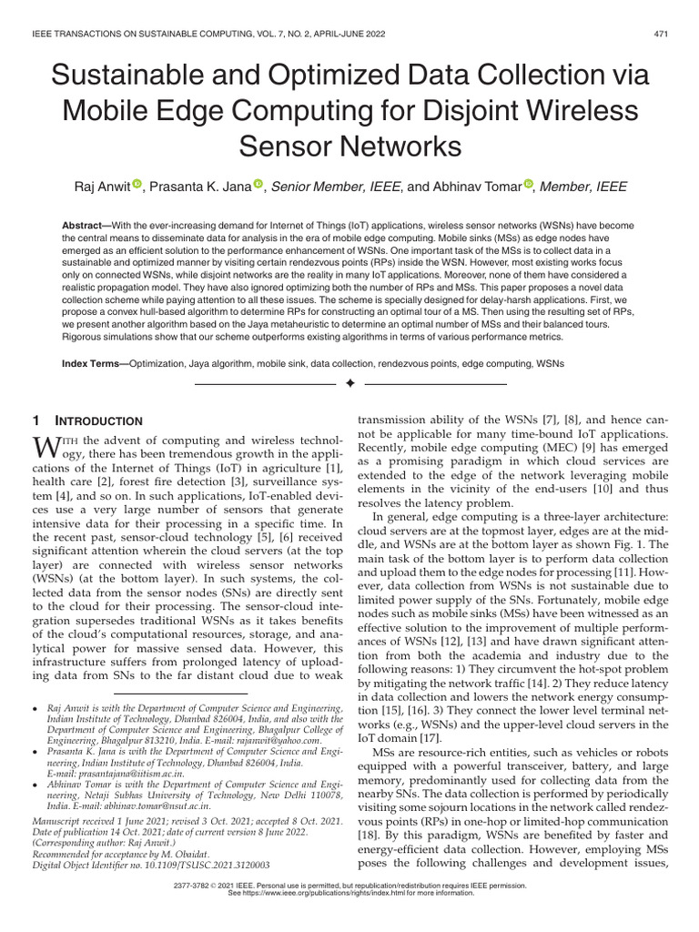 Optimized Data Collection in WSNs | PDF | Wireless Sensor Network ...