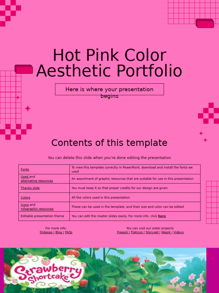 Hot Pink Color Aesthetic Portfolio by Slidesgo | PDF | Graphic Design ...