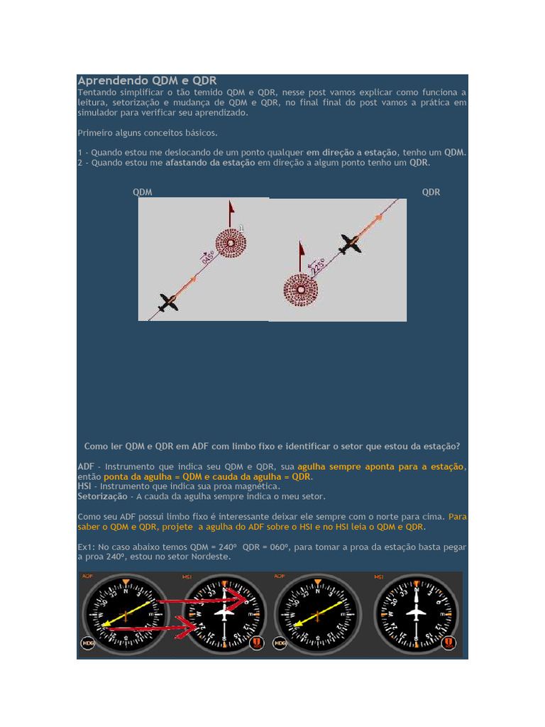 Guia Prático de QDM e QDR para Pilotos | PDF | Métodos e Materiais de ...