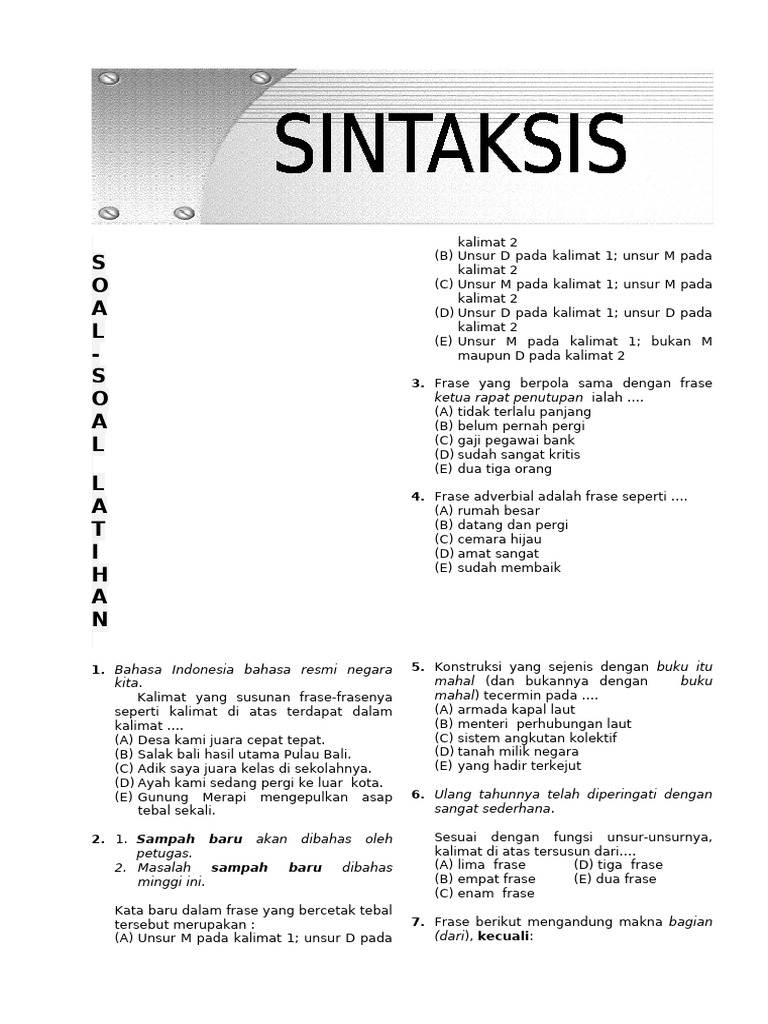 Materi Sintaksis | PDF