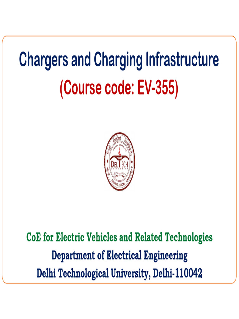 EV 355 Introduction Lecture 1-2 | PDF | Battery Charger | Electric Vehicle