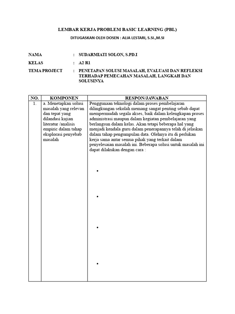 Lembar Kerja Problem Basic Learning | PDF | Seni