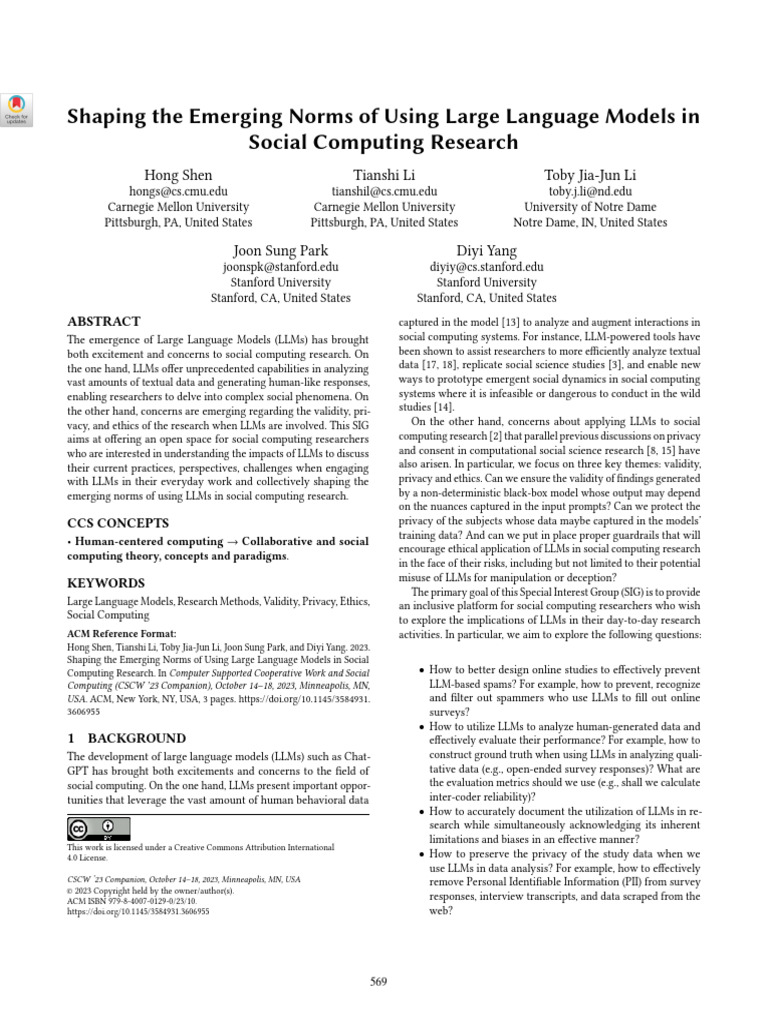 Shaping The Emerging Norms of Using LLM | PDF | Data | Data Analysis