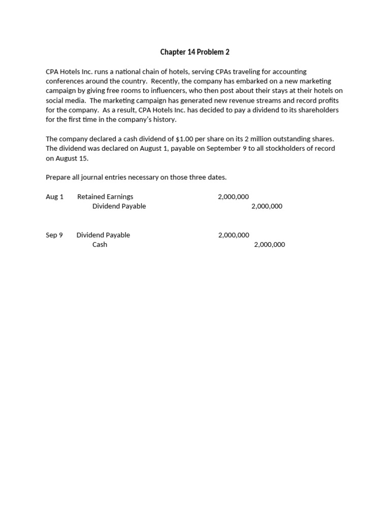 Chapter 14 Problem 2 | PDF | Finance & Money Management