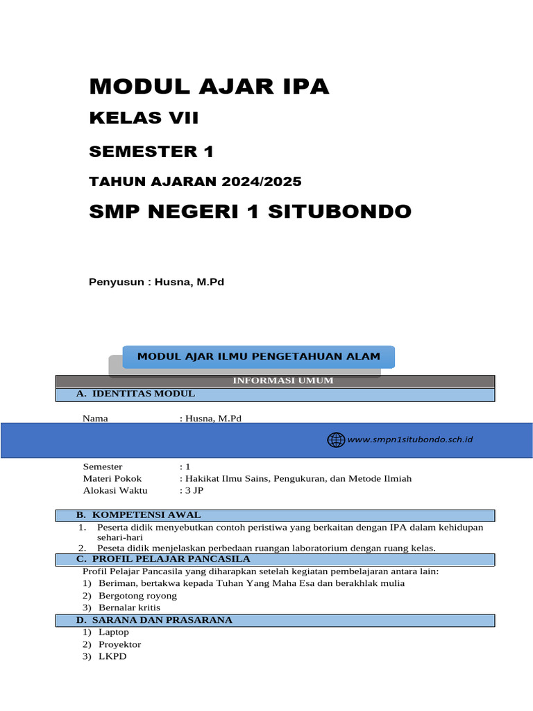 MODUL AJAR 1 Oke | PDF | Karier & Perkembangan