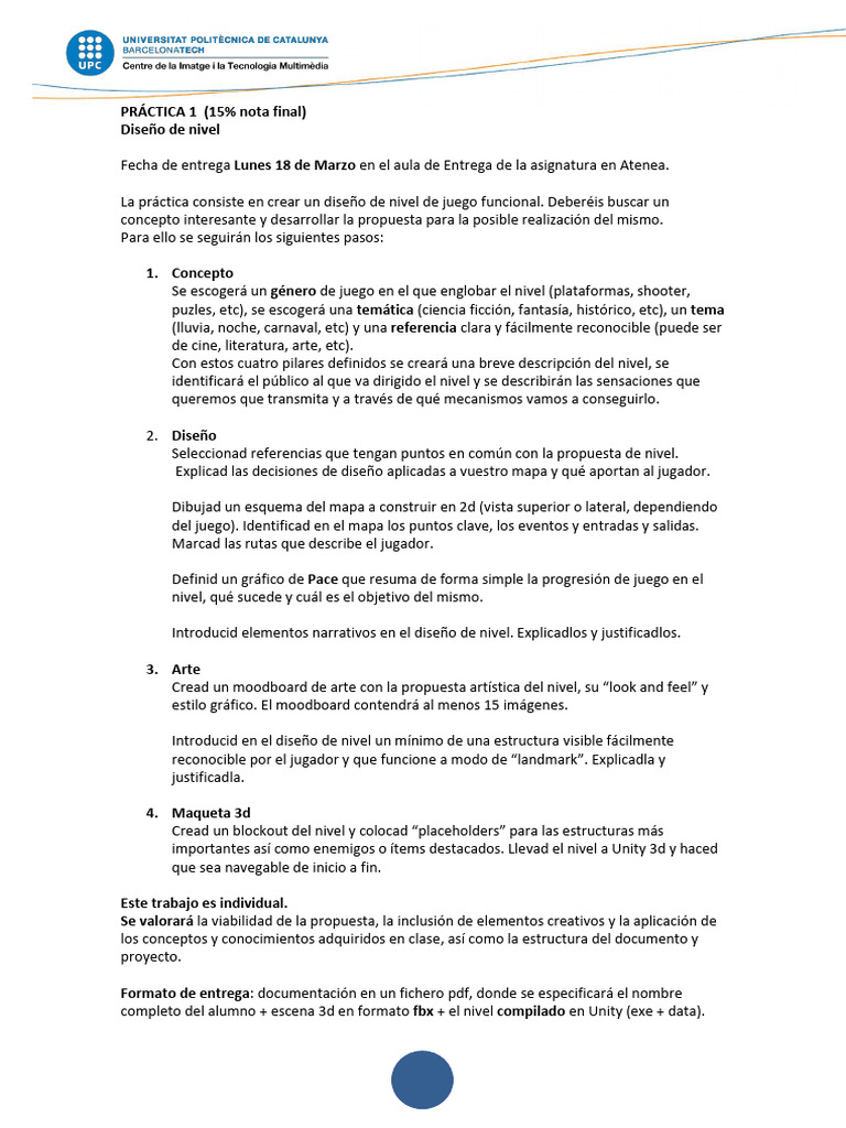 Enunciado PRACTICA 1 - 2024 | PDF | Diseño