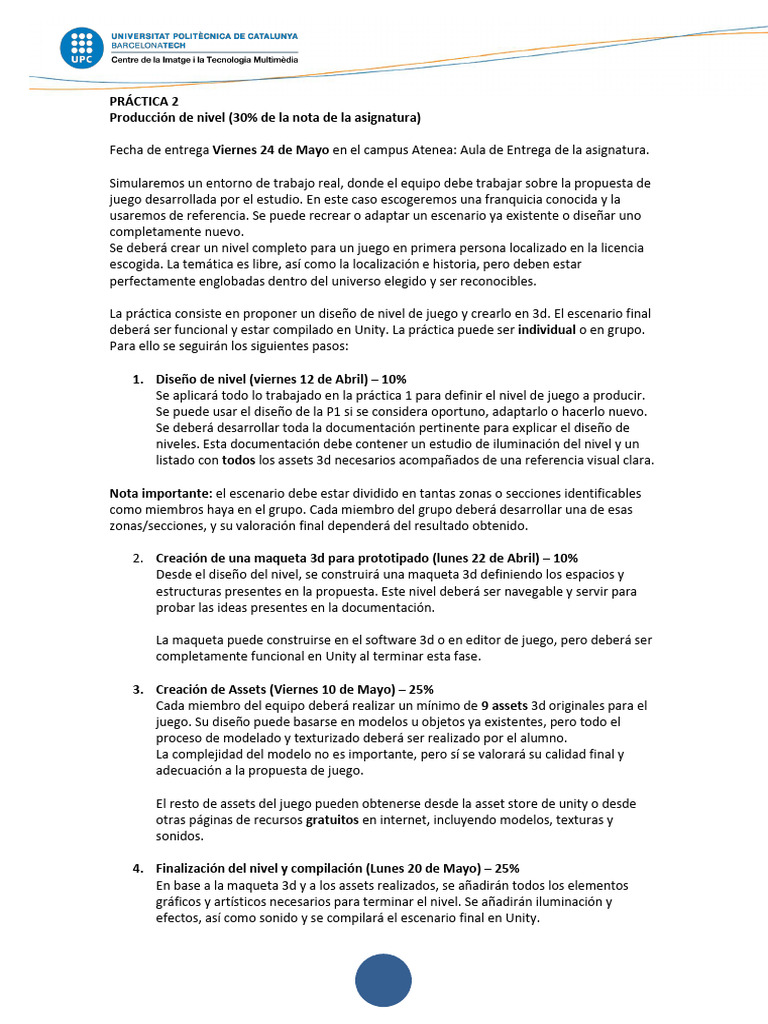 Enunciado PRACTICA 2 v2024 | PDF | Unidad (motor de juego) | Diseño
