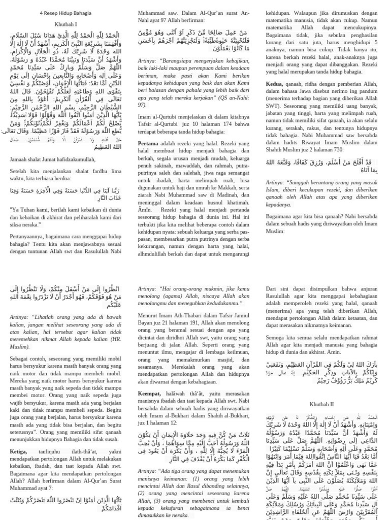 4 Resep Hidup Bahagia | PDF