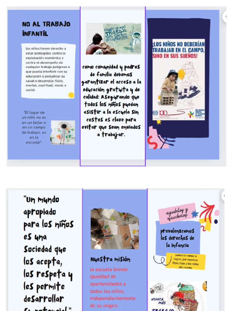 Folleto Contra El Trabajo Infantil | PDF