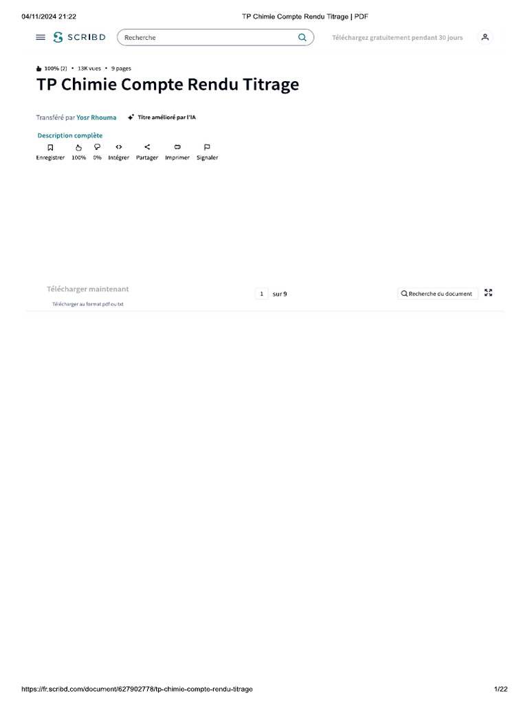 TP Chimie Exemple | PDF