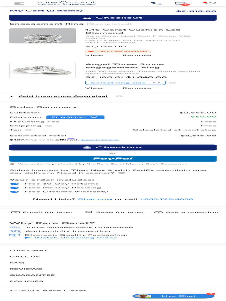 Engagement Ring Purchase Summary | PDF