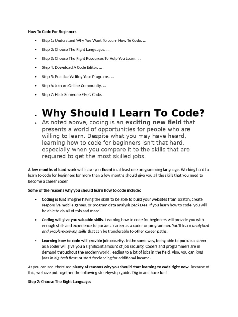 coding steps | PDF | Programmer | Computer Programming coding steps | PDF | Programmer | Computer Programming