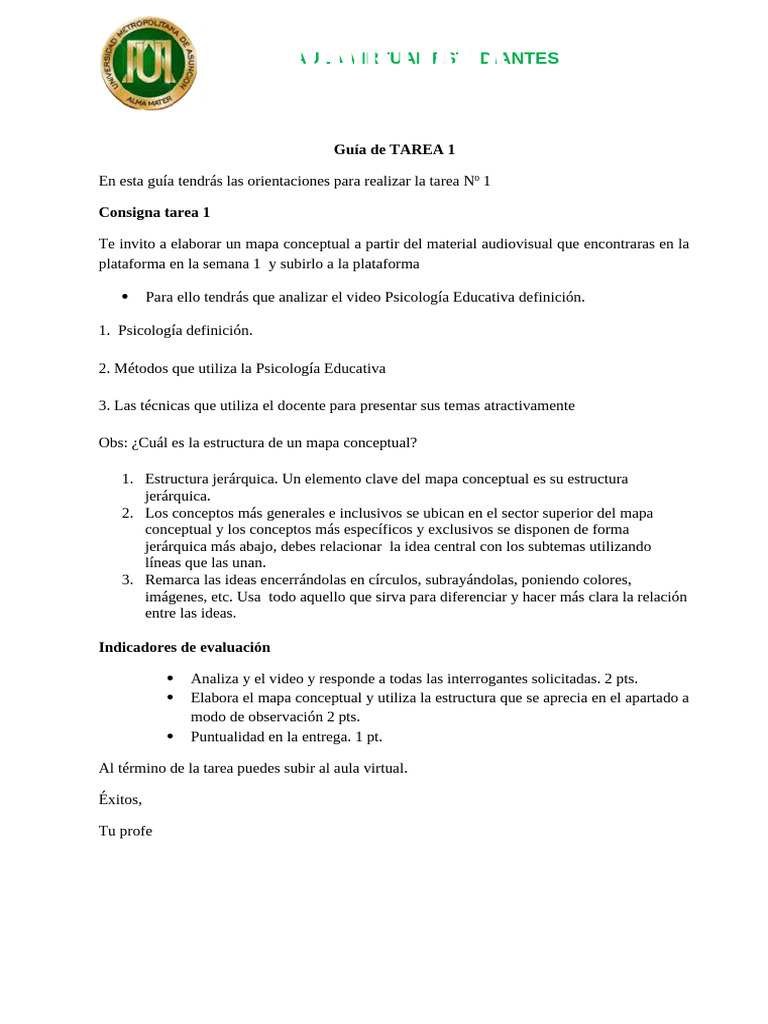 Guía para Tarea 1: Mapa Conceptual | PDF