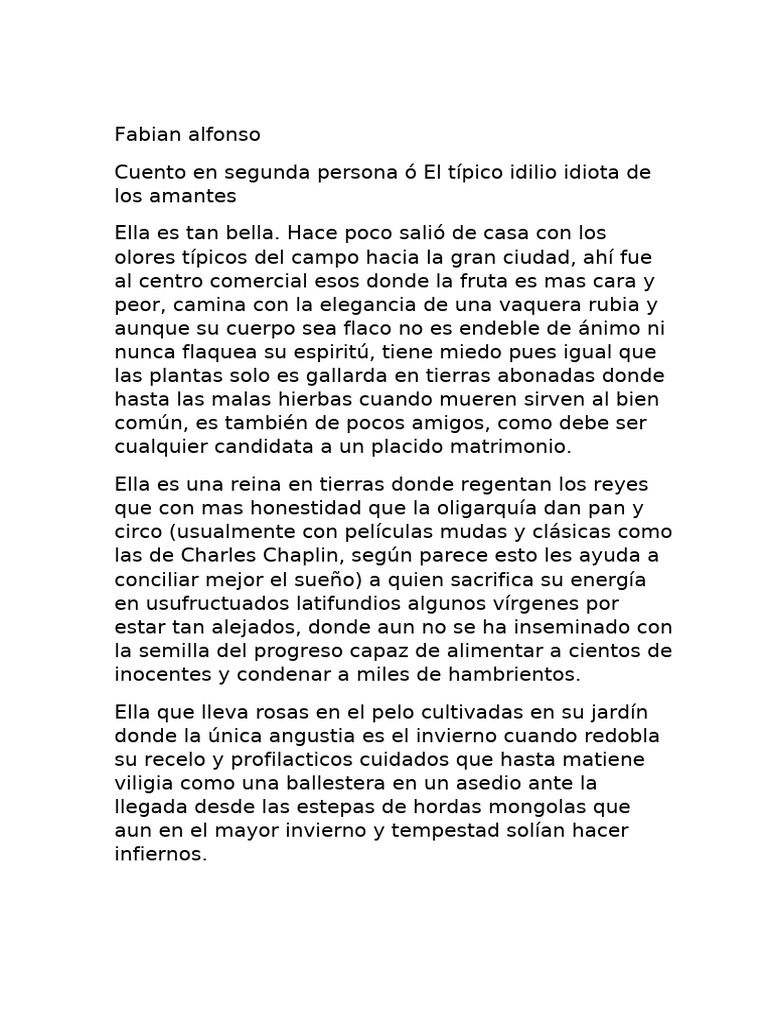 Cuento en Segunda Persona | PDF