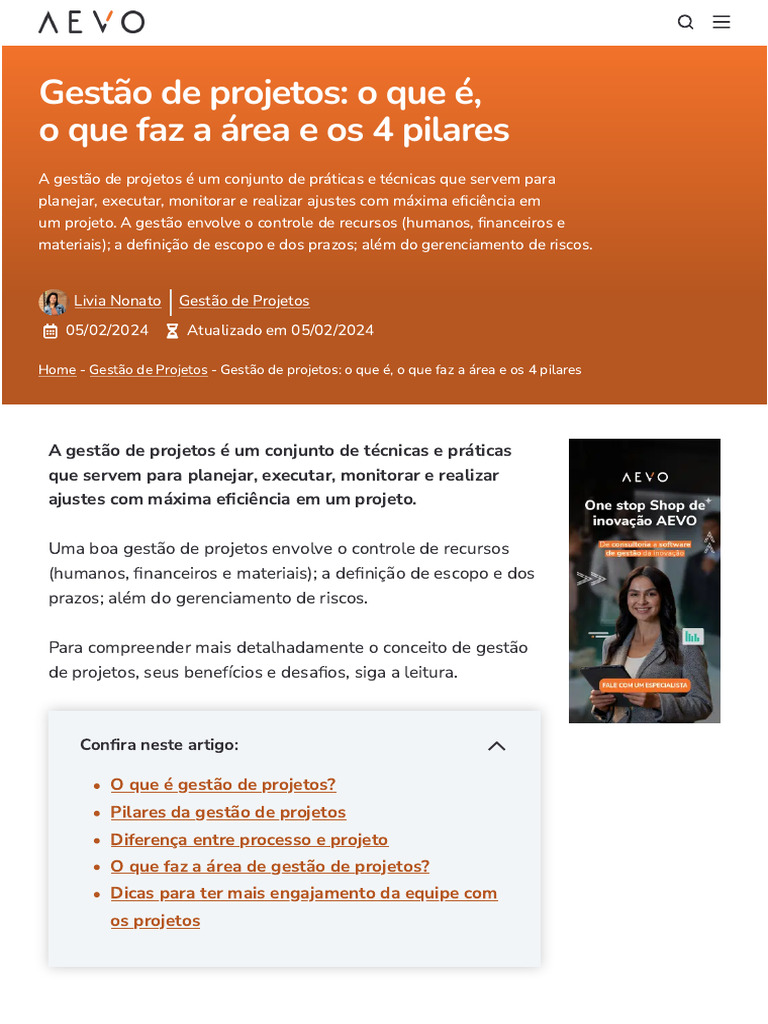Gestão De Projetos O Que é O Que Faz A área E Os Pdf Inovação