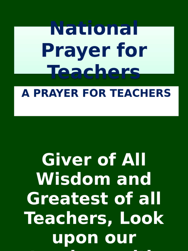 Prayer for Educators | PDF | Self-Improvement