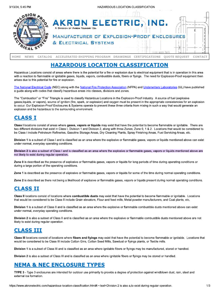 Hazardous Location Classification | PDF
