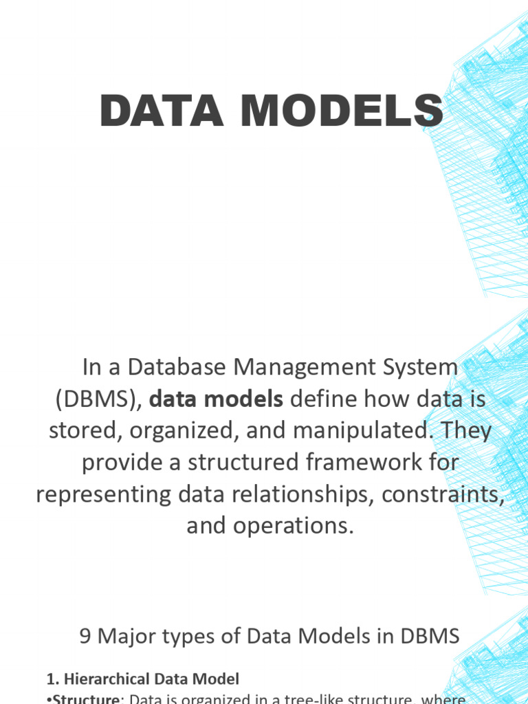 Data Models Pdf Relational Model Databases