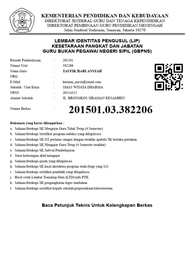 Lembar Identitas Pengusul 9935768669130032 TAUFIK HARI ANSYAH | PDF | Karier & Perkembangan