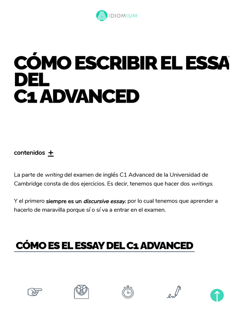 Cómo Escribir El ESSAY C1 Advanced Cambridge - Idiomium | PDF | Lingüística