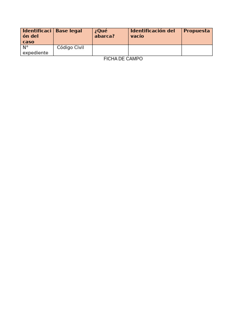 Ficha de Campo - BNFLLB | PDF