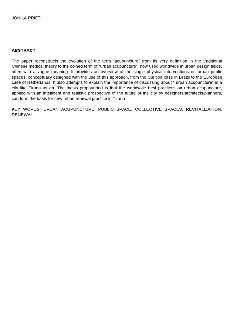 Urban Acupuncture | PDF | Acupuncture | Alternative Medicine Urban Acupuncture | PDF | Acupuncture | Alternative Medicine