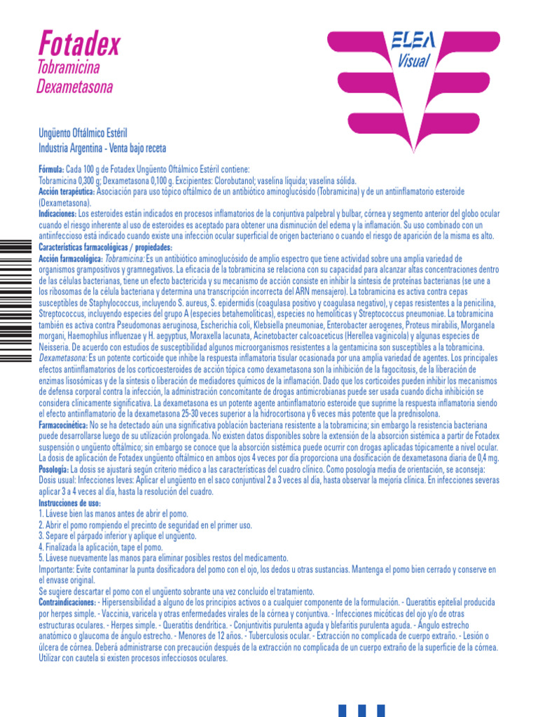 Fotadex Ung Prospecto ELEA | PDF | Corticosteroides | Antiinflamatorio