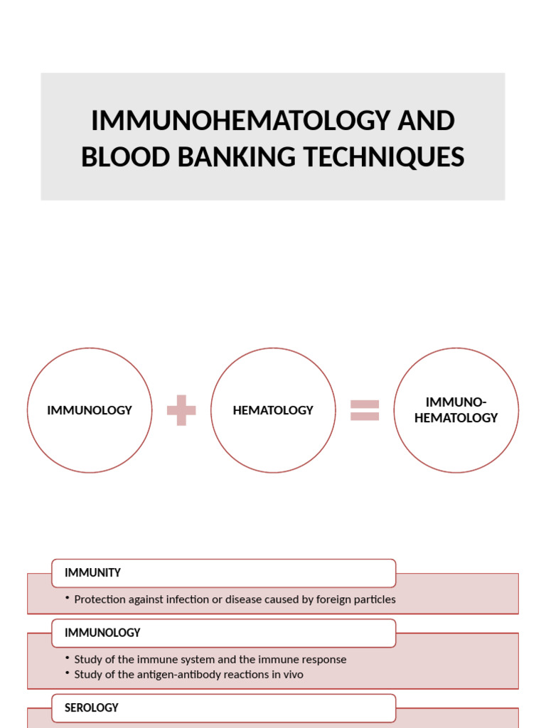 Immunohematology & Blood Banking Techniques | PDF | Red Blood Cell ...