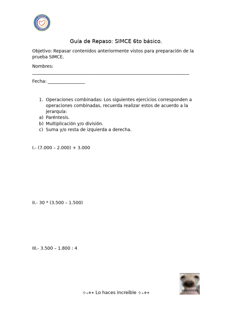 Guía SIMCE | PDF | Sustracción | Ángulo