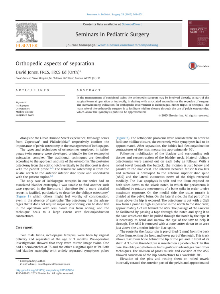 Orthopedic Aspects of Separation | PDF | Pelvis | Musculoskeletal System