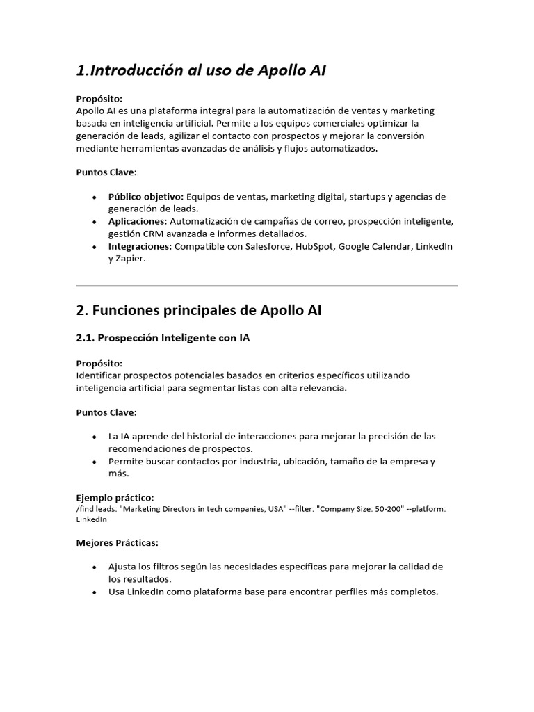 Introducción a Apollo AI para Ventas | PDF | Inteligencia artificial ...