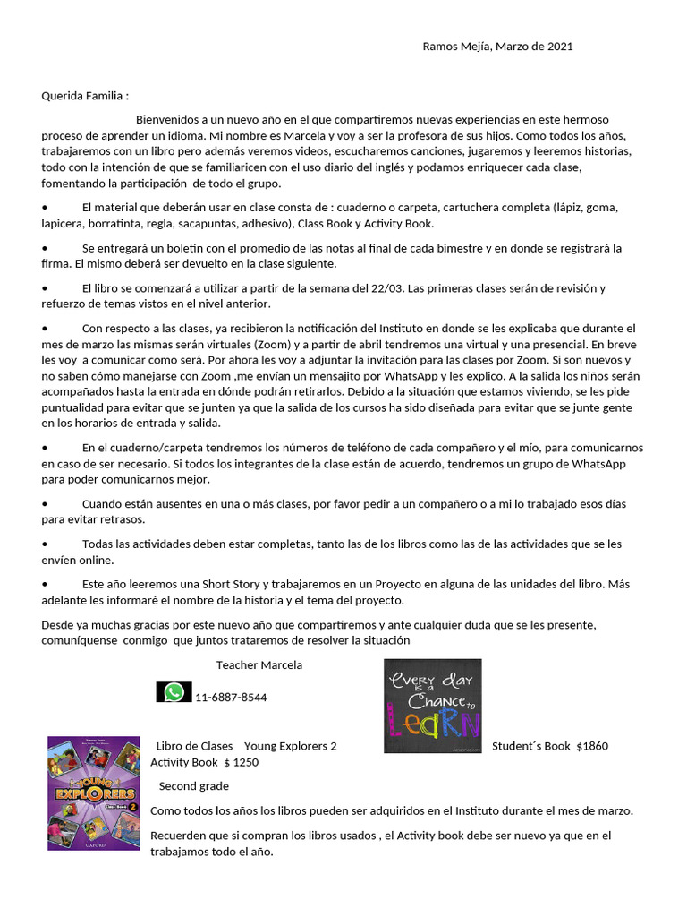 Welcome Second Grade | PDF