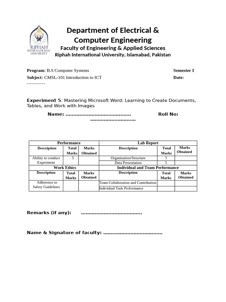 ICT Lab Manual: Microsoft Word Basics | PDF | Page Layout | Cursor ...
