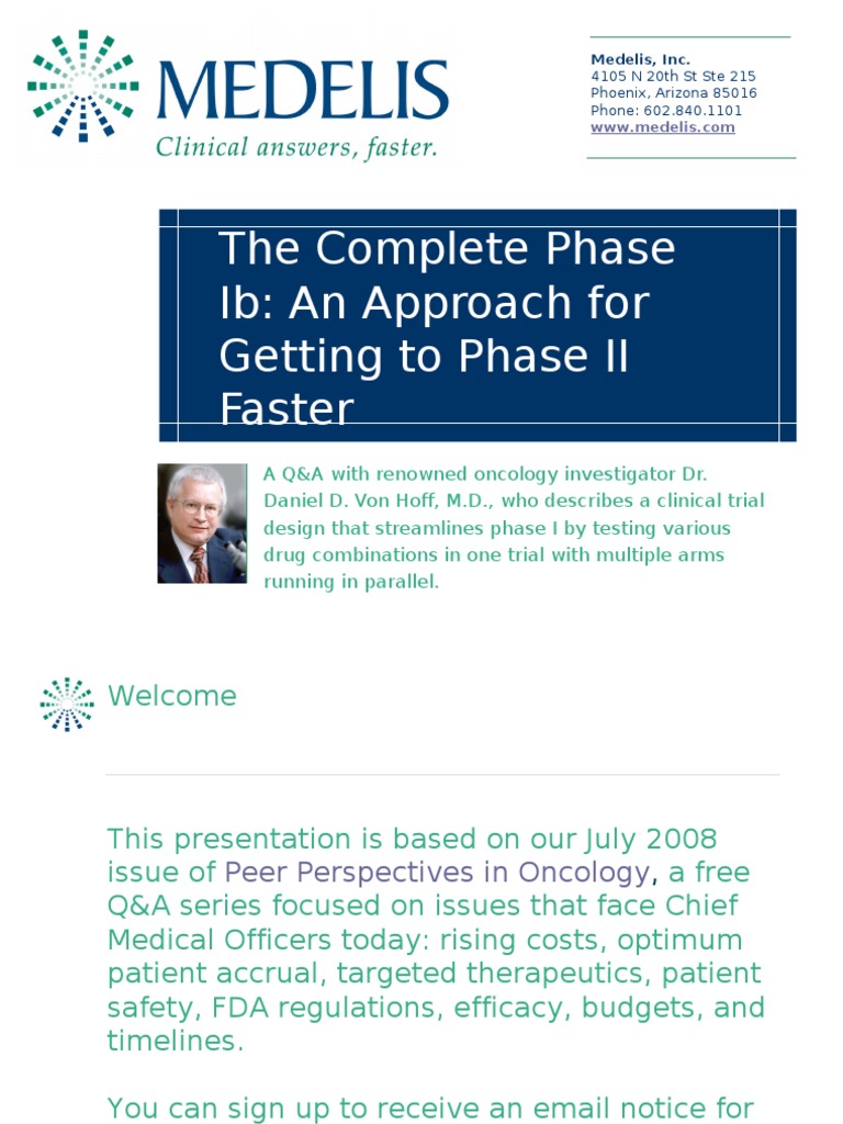 The Complete Phase Ib: An Approach For Getting To Phase II Faster | PDF ...